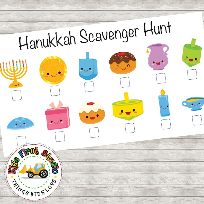 Hanukkah Scavenger Hunt - Kids Hanukkah Game Printable - Printable ...