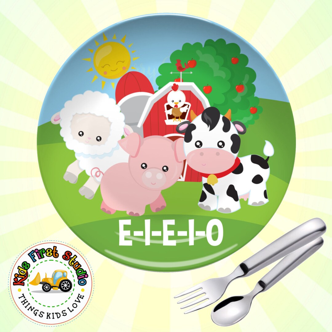 Old Macdonald Had a Farm Plate Nursery Rhyme for Kids Plate E-I-E-I-O ...