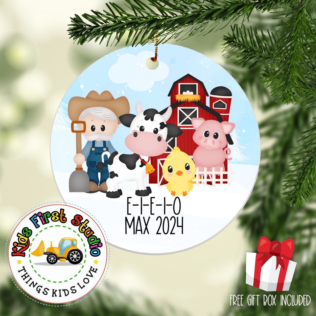 Old Macdonald Nursery Rhyme Ornament Keepsake, Nursery Rhyme Song, Baby ...