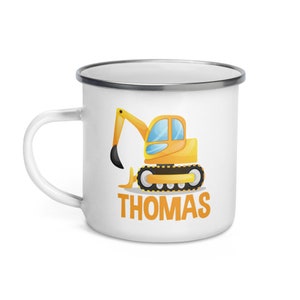 Personalized Digger Excavator Mug Gift for Kids | Kids Mugs Custom Gift ...
