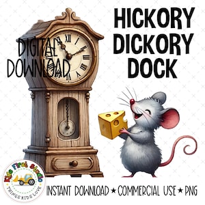 Hickory Dickory Dock PNG | Nursery Song Sublimation | Digital Download ...