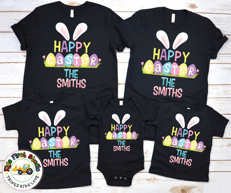 Personalized Happy Easter Family Matching Shirt Easter Bunny | Etsy