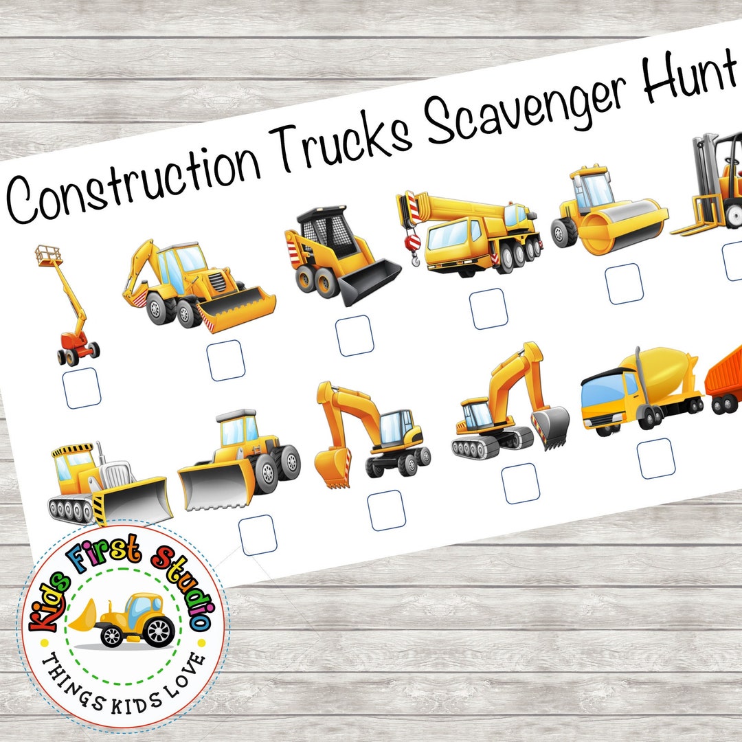 Construction Trucks Scavenger Hunt - Kids Trucks Game Download ...