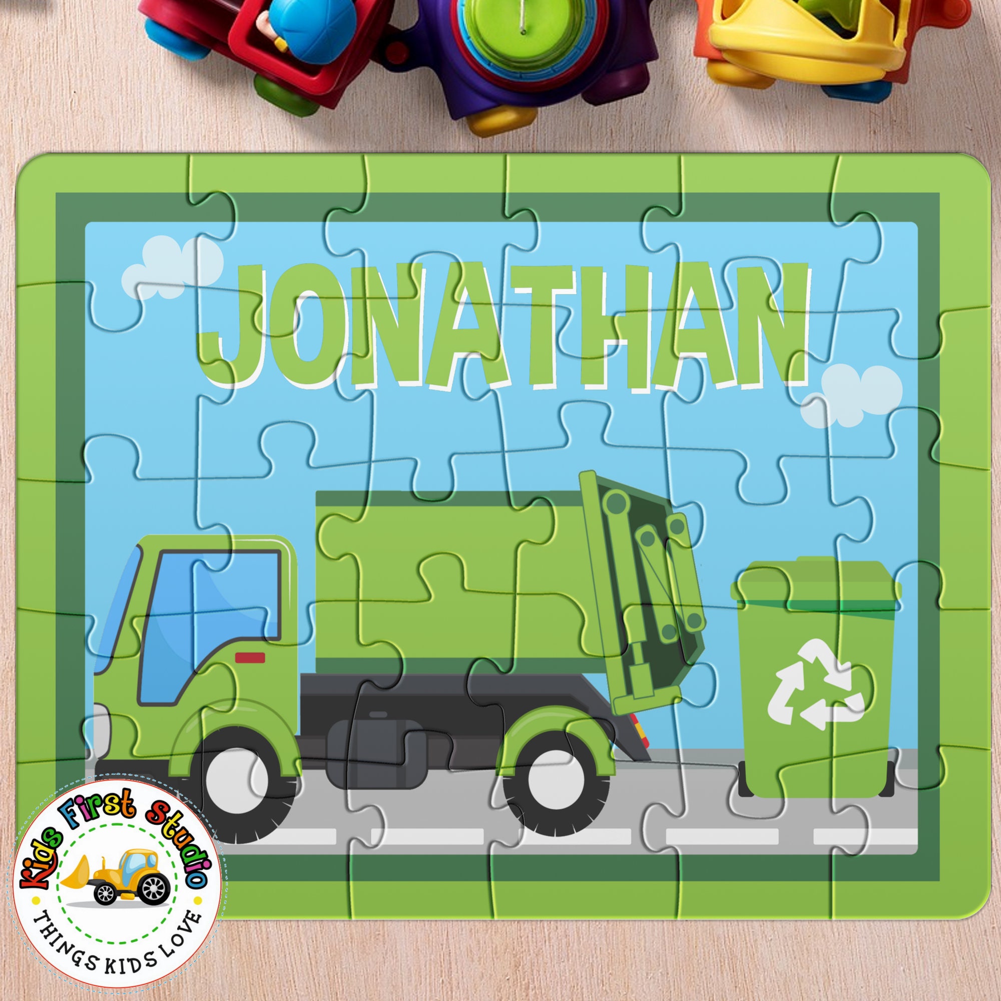 Personalized Garbage Truck Puzzle for Kids 11 X 14 in 30 - Etsy