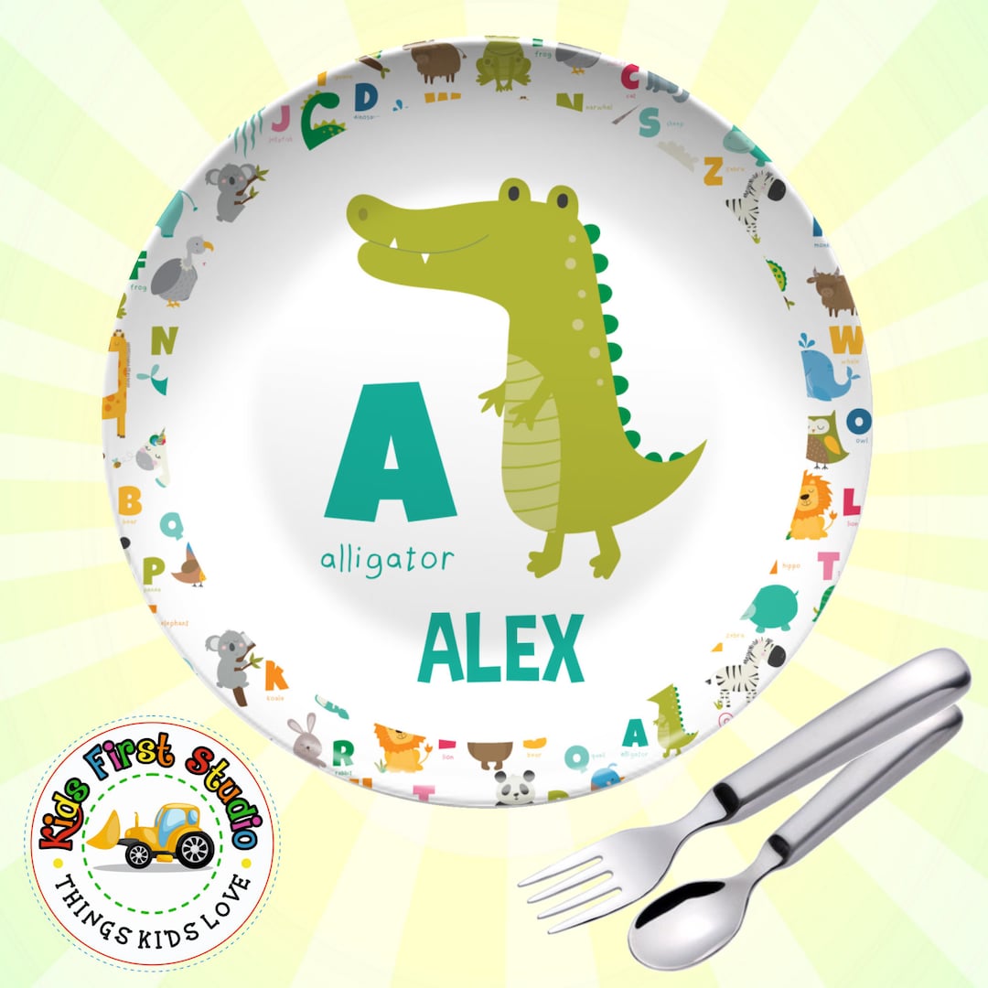 Personalized Animals Alphabet Plate Gift for Kids | Kids Plate ...
