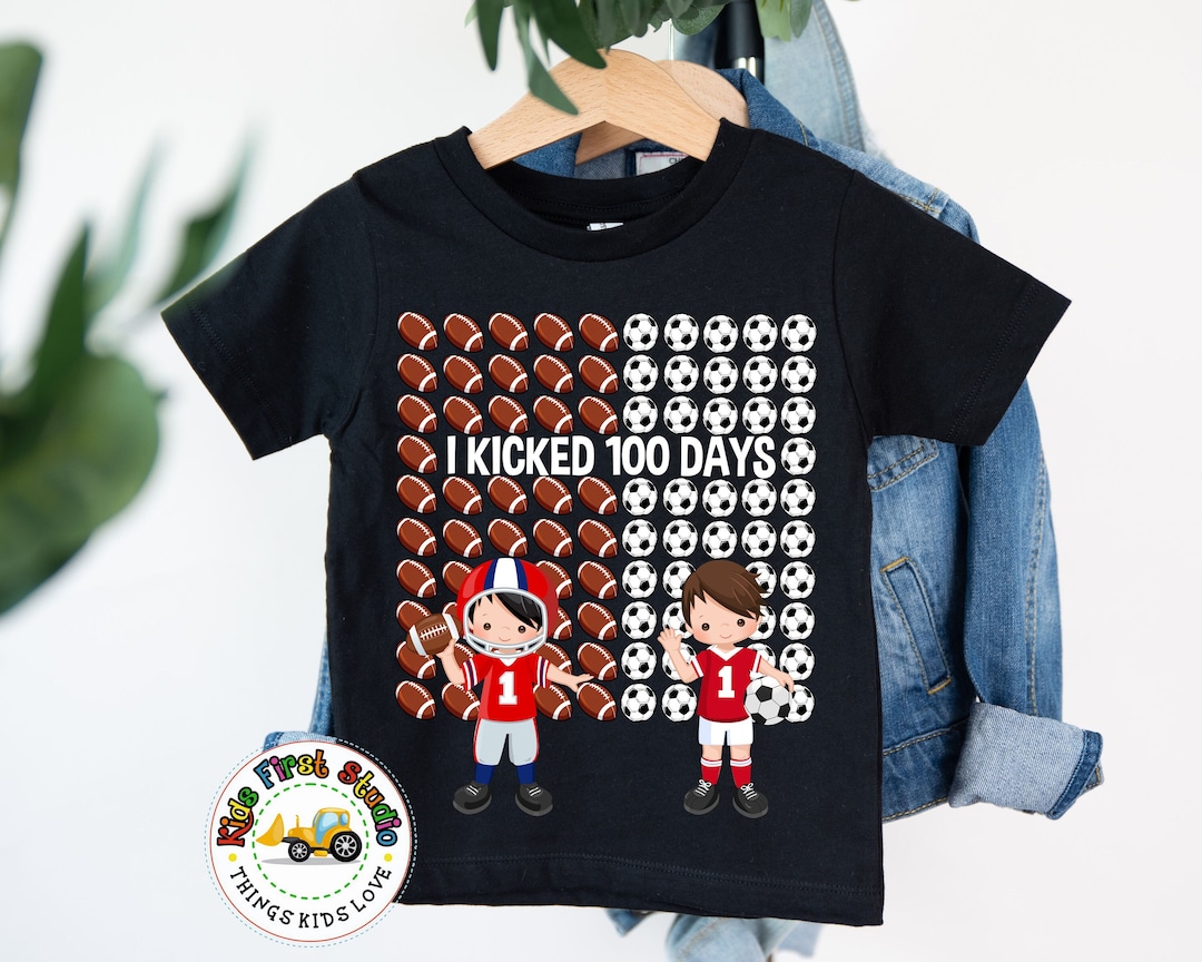 I Kicked 100 Days of School Football Soccer Sport for Kids Teachers ...