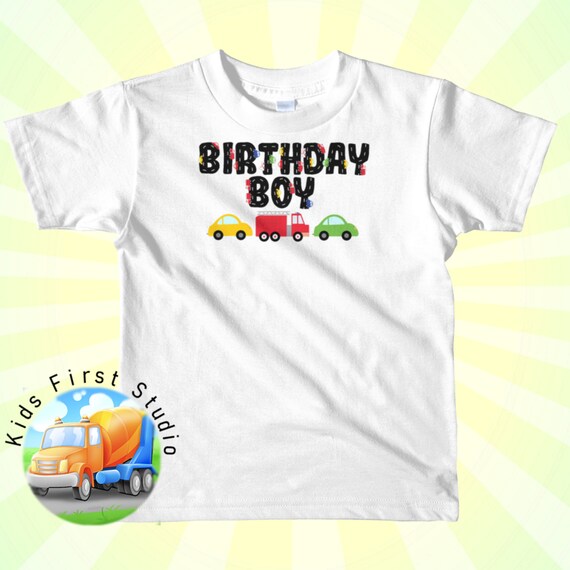Birthday Boy Fire Truck Road Cars Ambulance Bday Party | Etsy