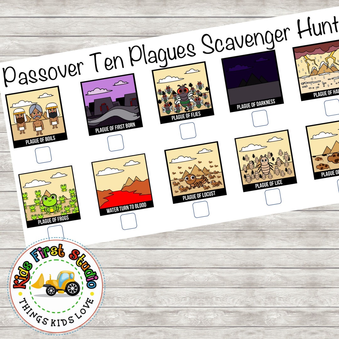 Passover Ten Plague Scavenger Hunt, Kids Passover Game Printable ...