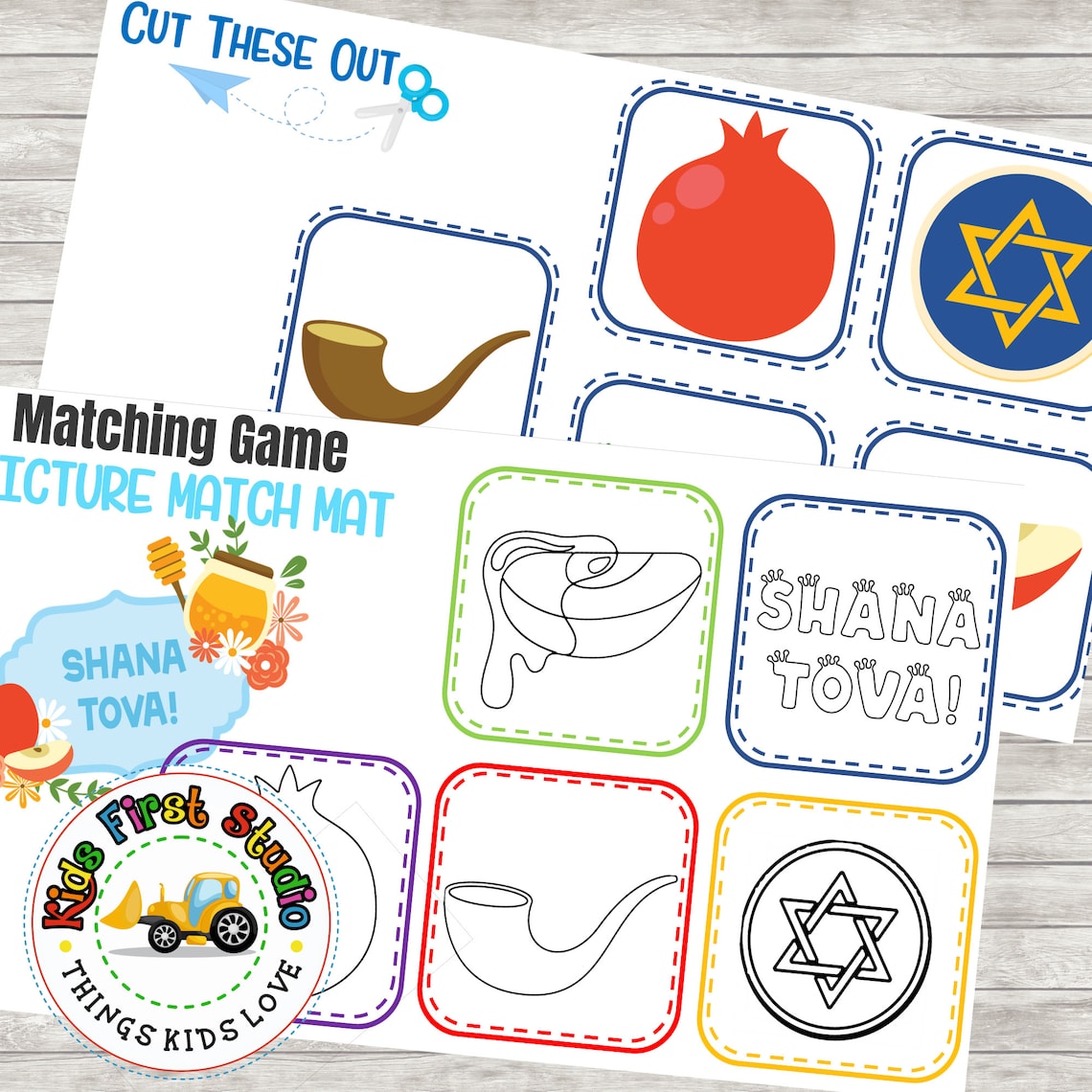 Rosh Hashanah Activity Book Shadow Matching & Memory Activity - Etsy