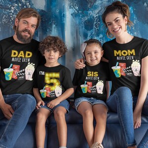 Movie Night Movie Birthday Party, Family Matching Shirts, Personalized ...
