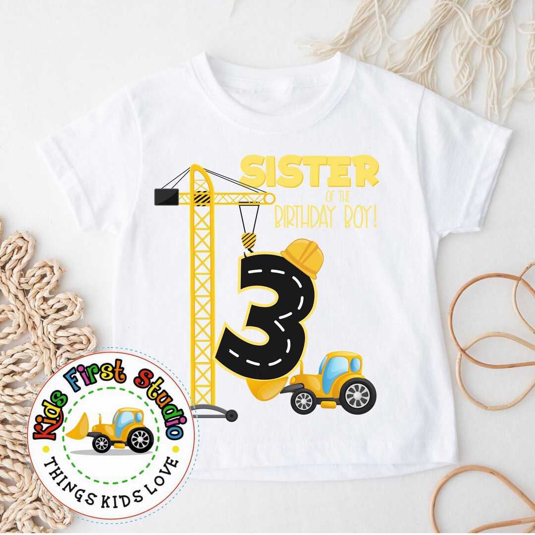 Construction Birthday Crane PNG Personalized Crane Digger Truck 3rd ...