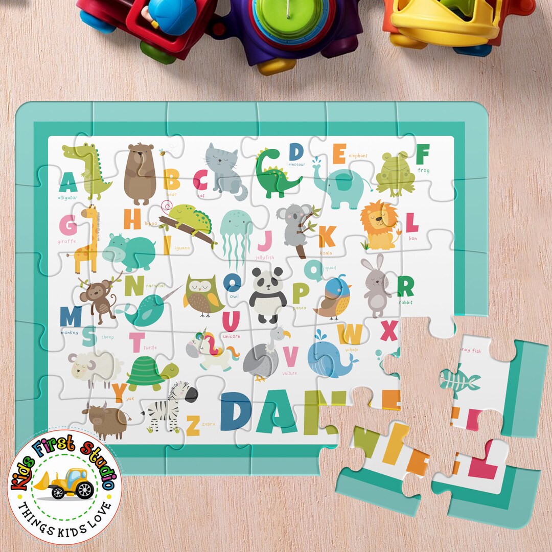 Personalized Animal Alphabet Puzzle for Kids, Personalized Kids 30 or ...