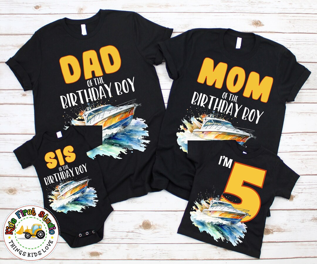 Family Matching Speed Boat Ocean Sea Lake Birthday Shirts Personalized ...