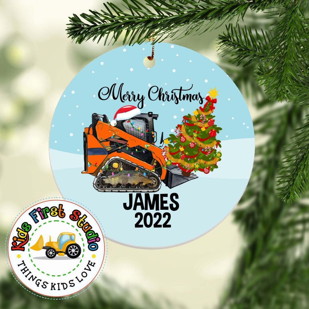 Digger Skid-steer Christmas Ornament, Personalized Boy Ornament ...