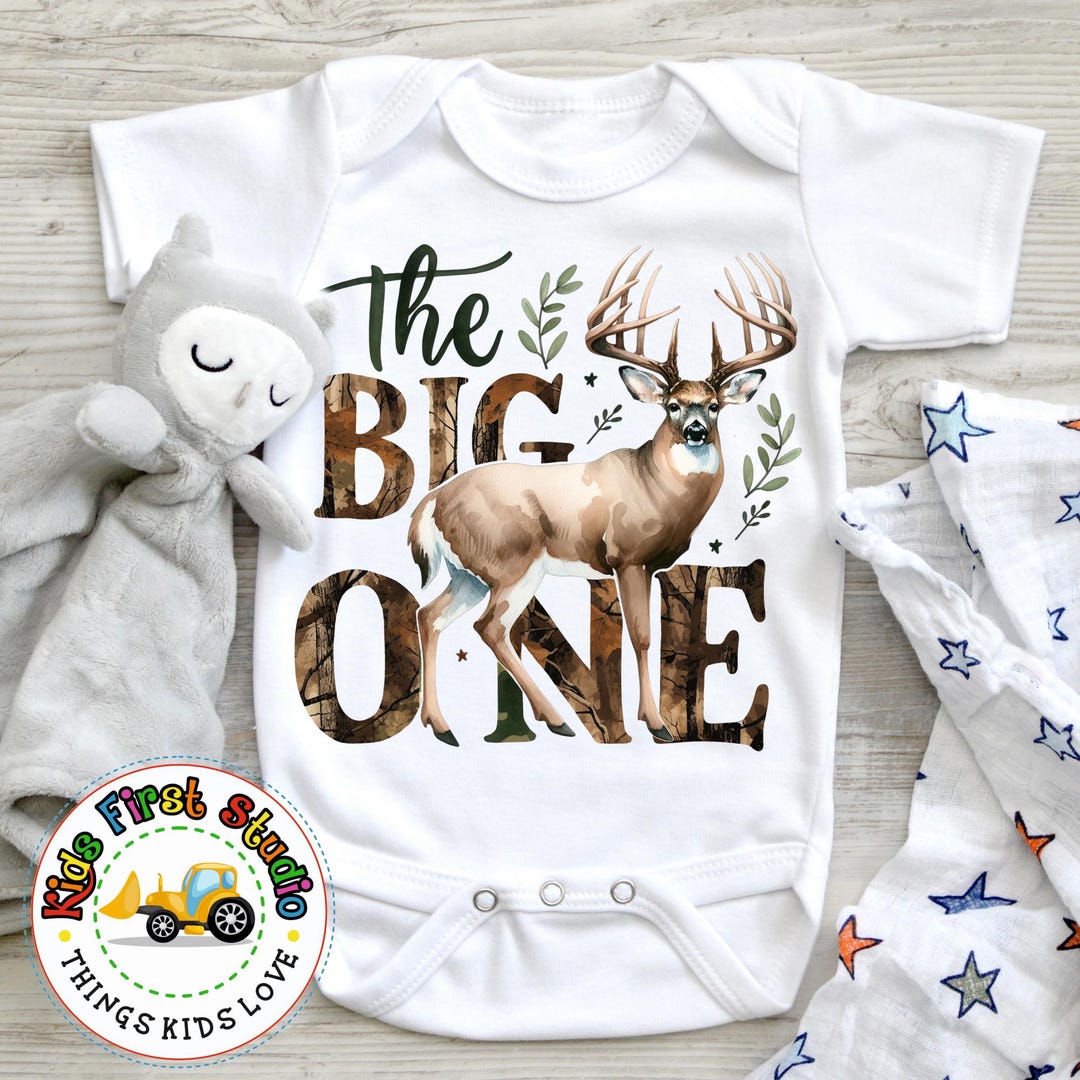 The Big One Deer Hunting Birthday Shirt, 1 Year Old Deer Hunting ...