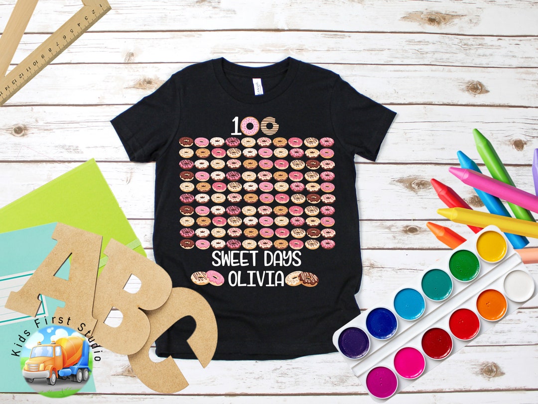 PERSONALIZED 100 Sweet Days 100th Day of School T-shirt 100 Days of ...