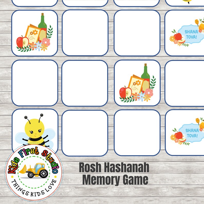 Rosh Hashanah Activity Book Shadow Matching & Memory Activity - Etsy