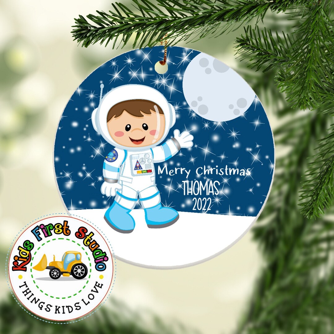 Outer Space Christmas Ornament, Personalized Astronaut Ornament ...