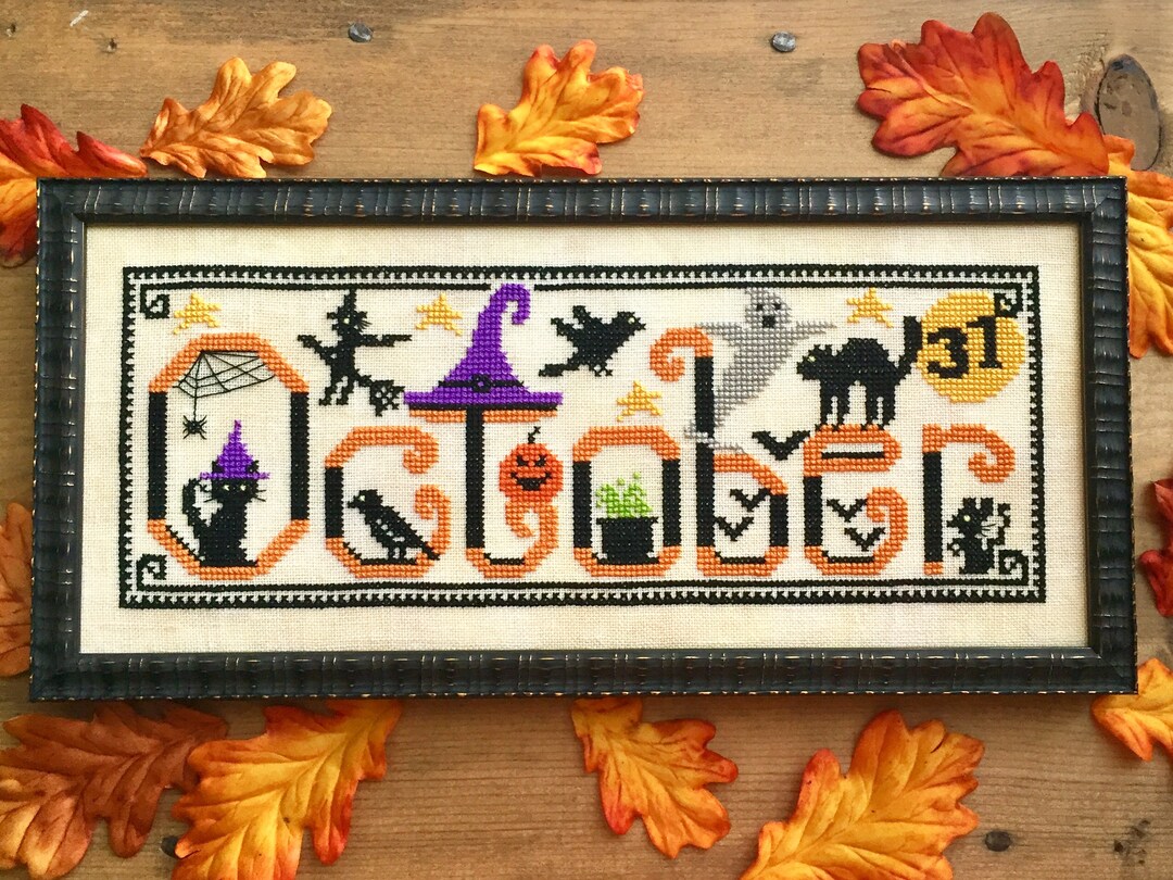 DIGITAL PDF Pattern: Spooky October Cross Stitch Digital Download by ...