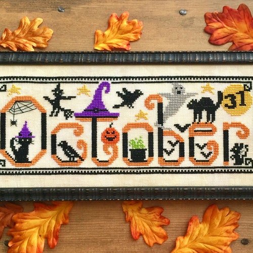 DIGITAL PDF Pattern: Spooky October Cross Stitch Digital - Etsy