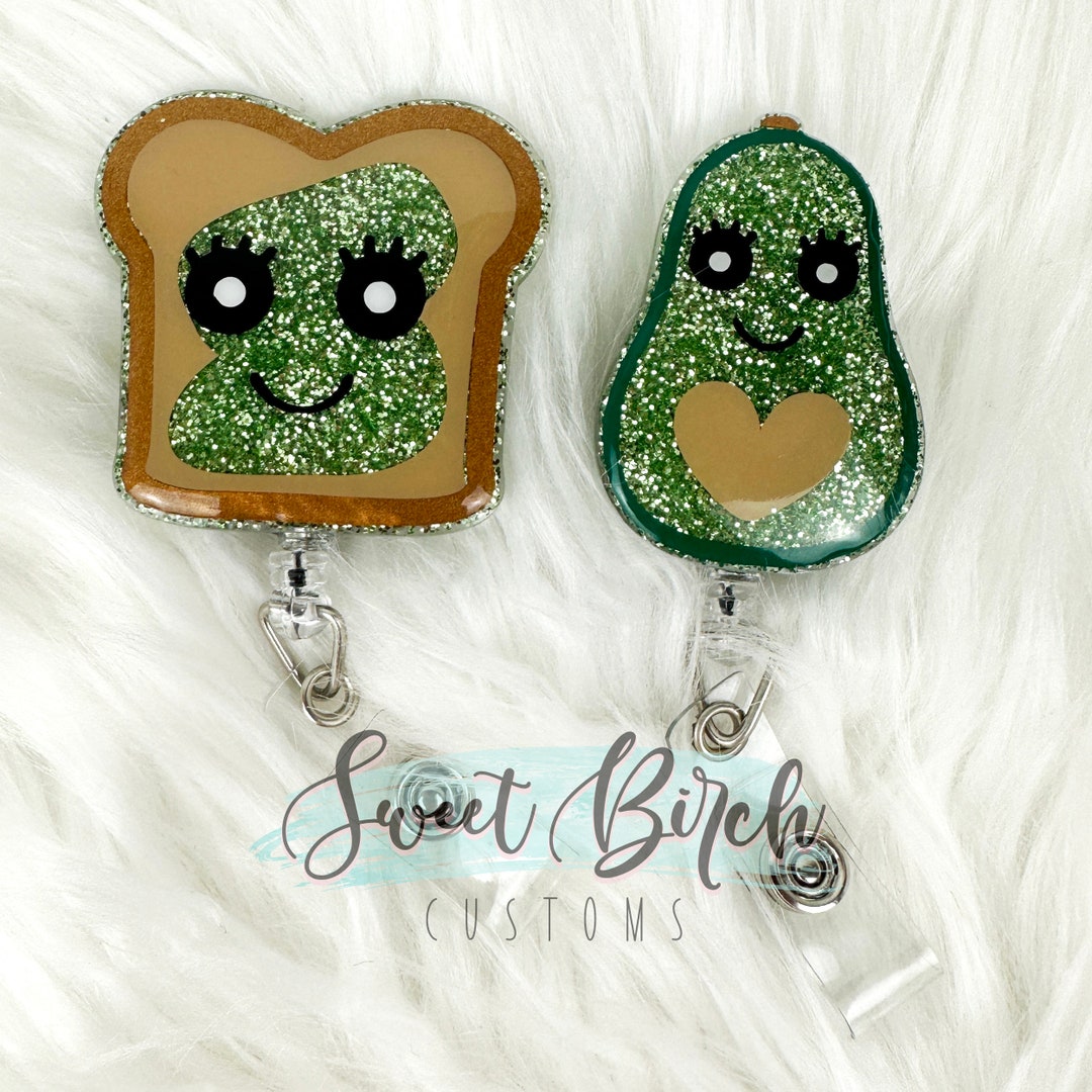 Best Friends Avocado Toast Glitter Badge Reel | Teacher Badge Reel ...