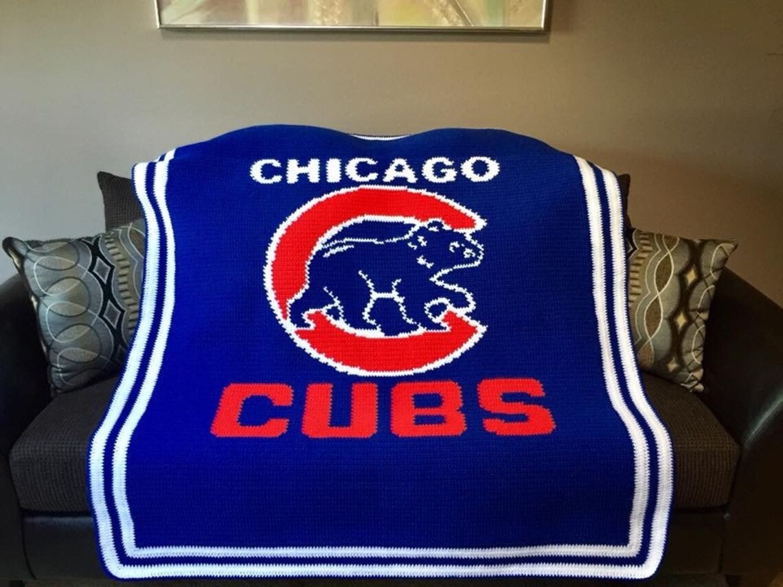 Chicago Cubs Design 1 Afghan Crochet Pattern - Etsy