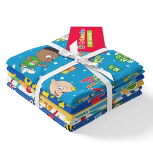 Cartoon Cocomelon Blue Cotton Fat Quarter Bundle 100% Cotton Fabric ...