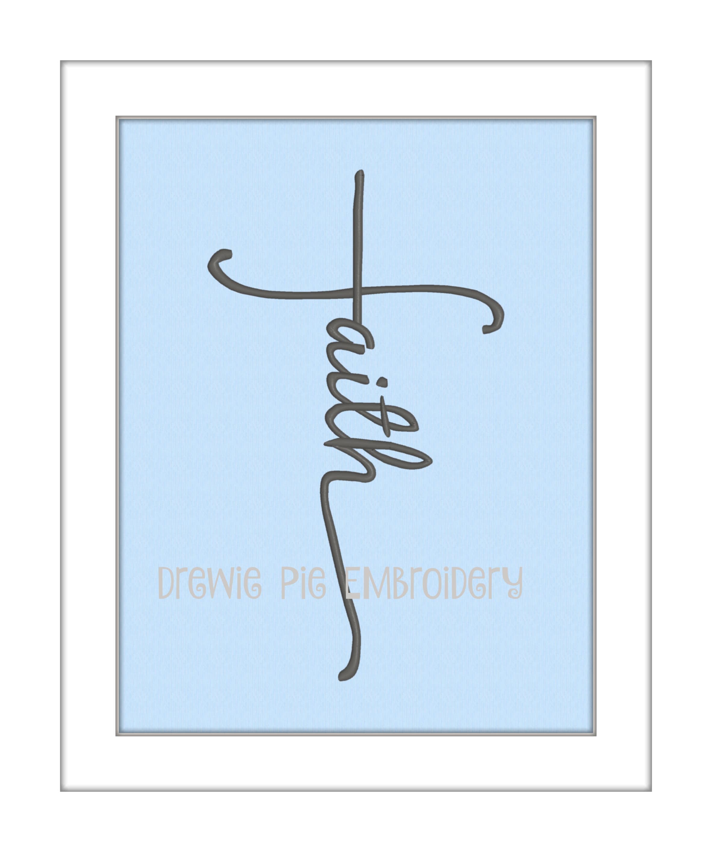 Embroidery Design Faith Cross Instant Download Embroidery Files - Etsy