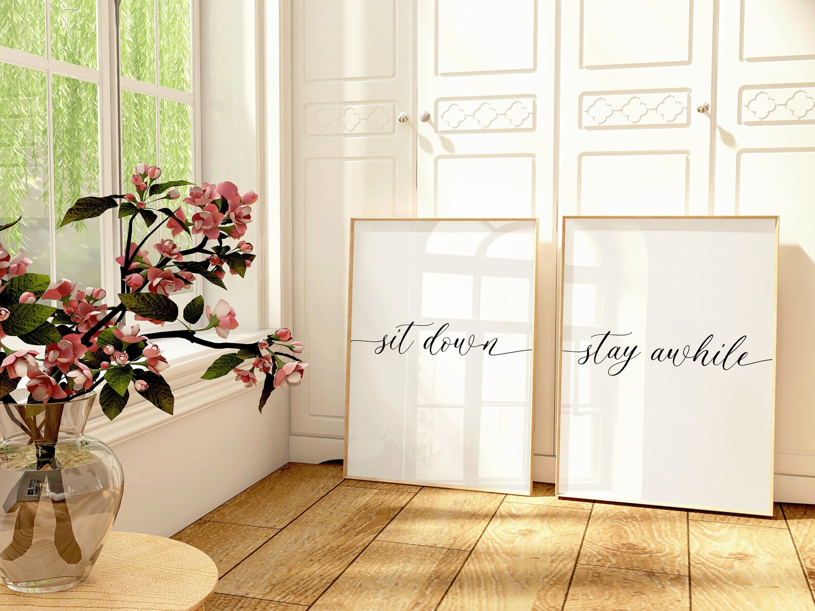 Sit Down Stay Awhile Print, Modern Living Room Art (digital Download ...