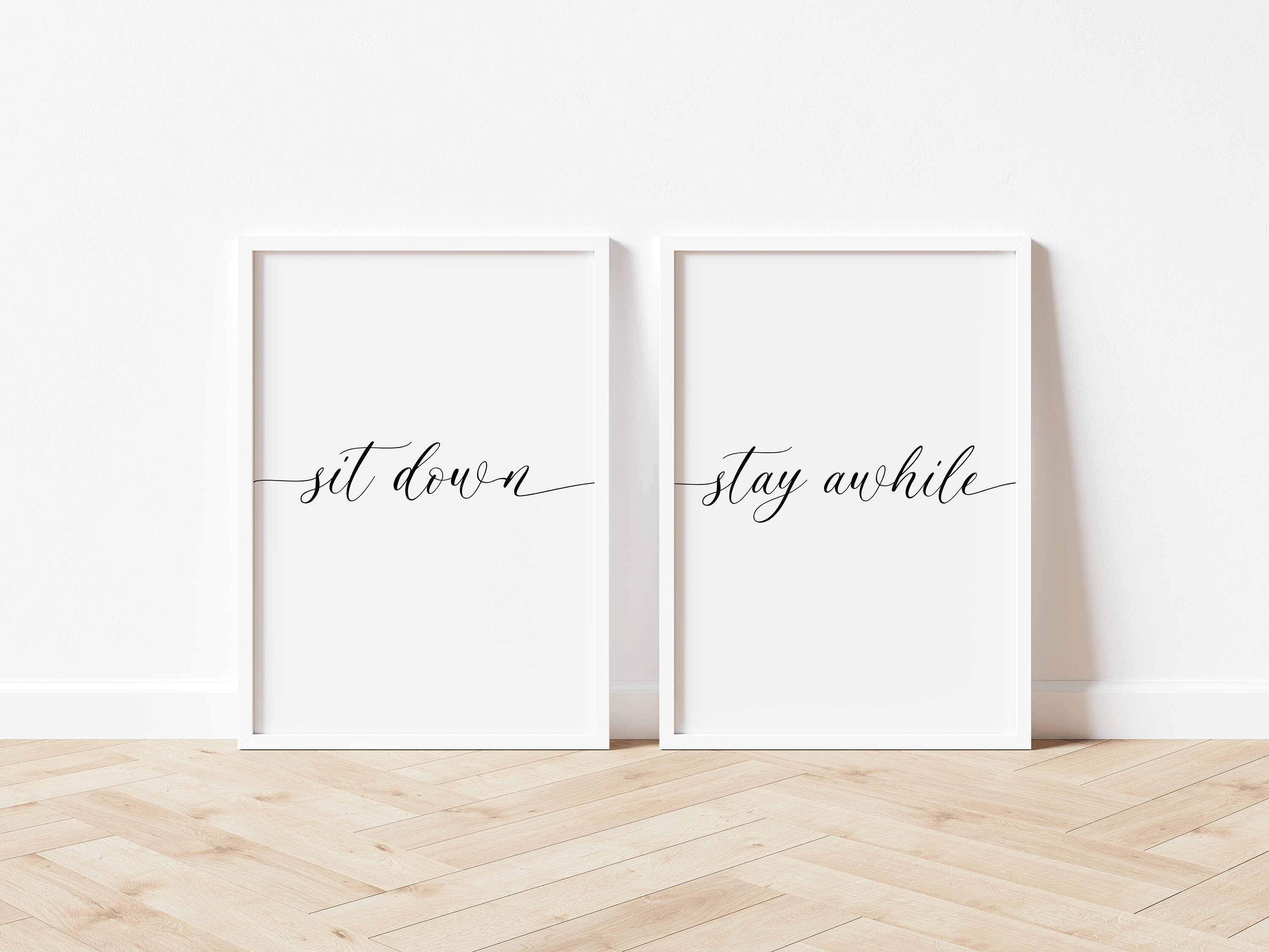 Sit Down Stay Awhile Print, Modern Living Room Art (digital Download ...