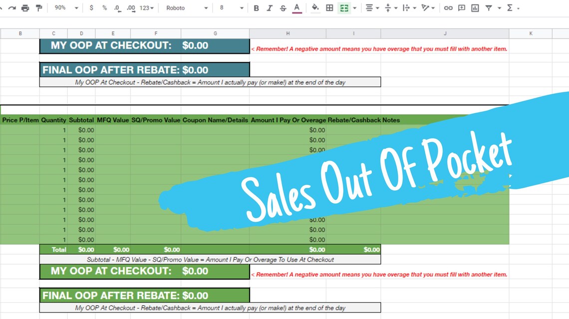 Coupon Binder Matchups & Overage Template Tool | Extreme Couponing ...