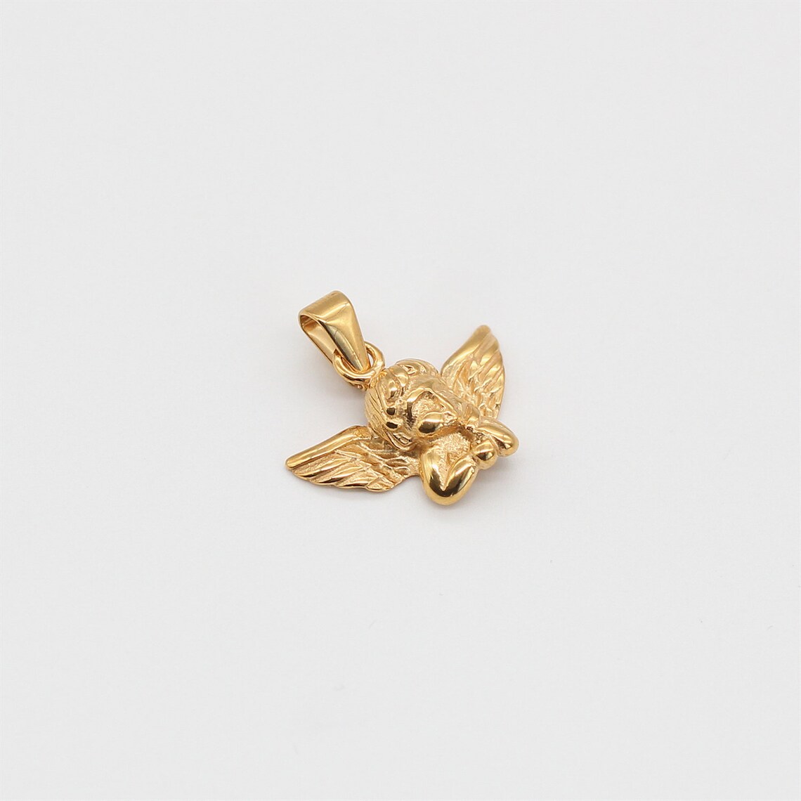 Gold Cherub Pendant Angle Face Necklace Charm Plate - Etsy