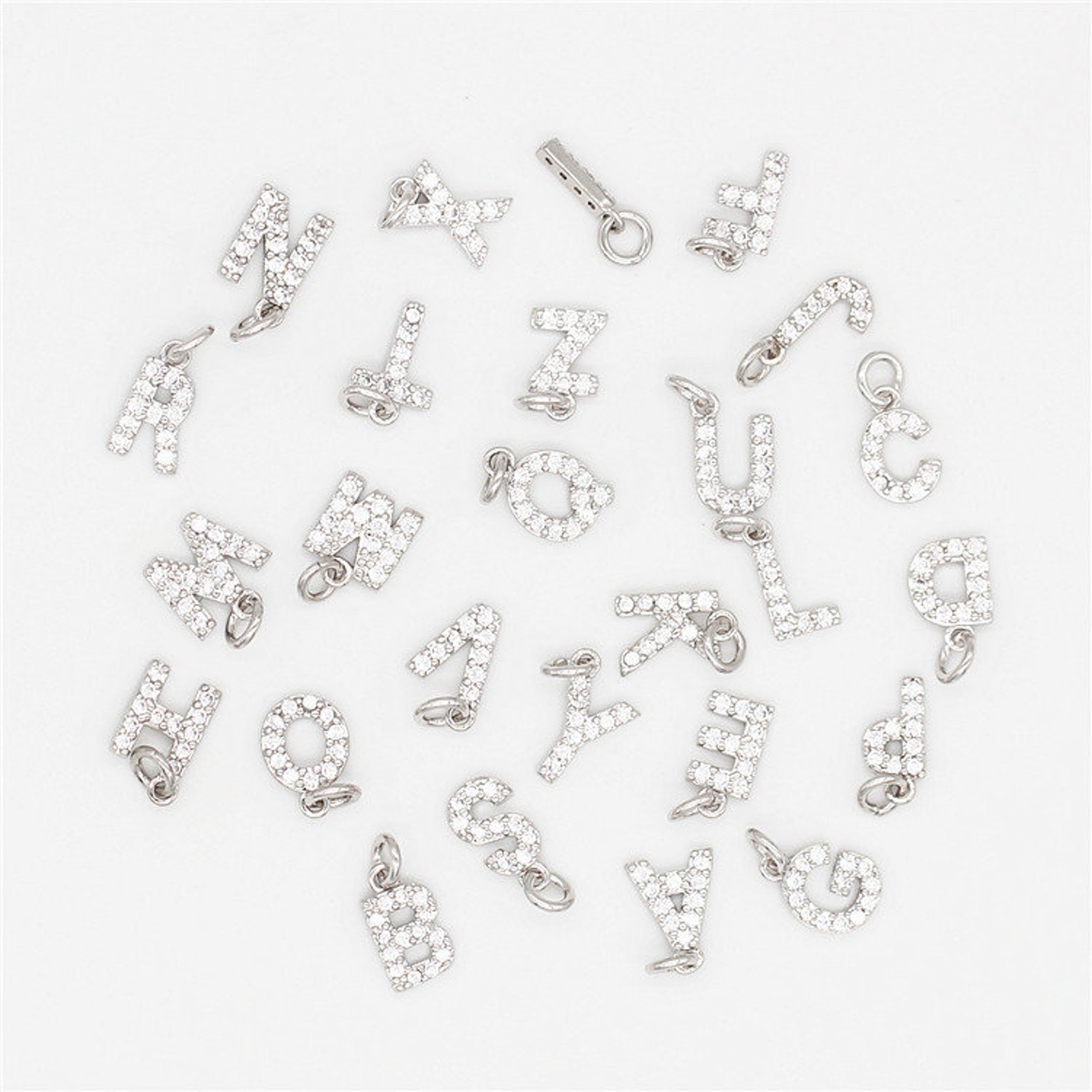 Alphabet Letter Charms - 26 Letter Pendant - Small Alphabet - DIY ...