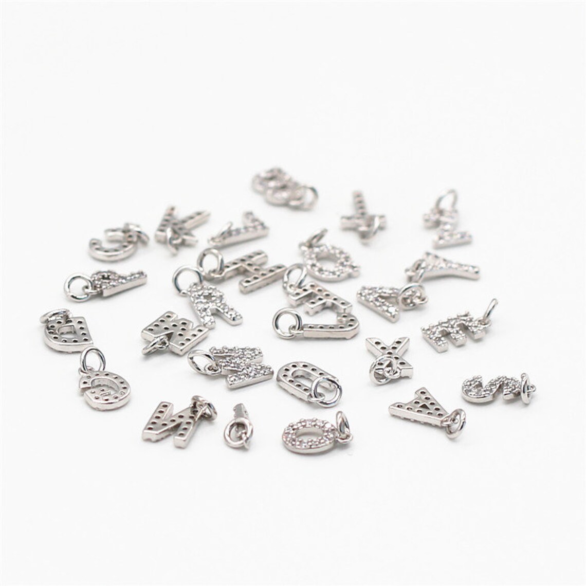 Alphabet Letter Charms - 26 Letter Pendant - Small Alphabet - DIY ...