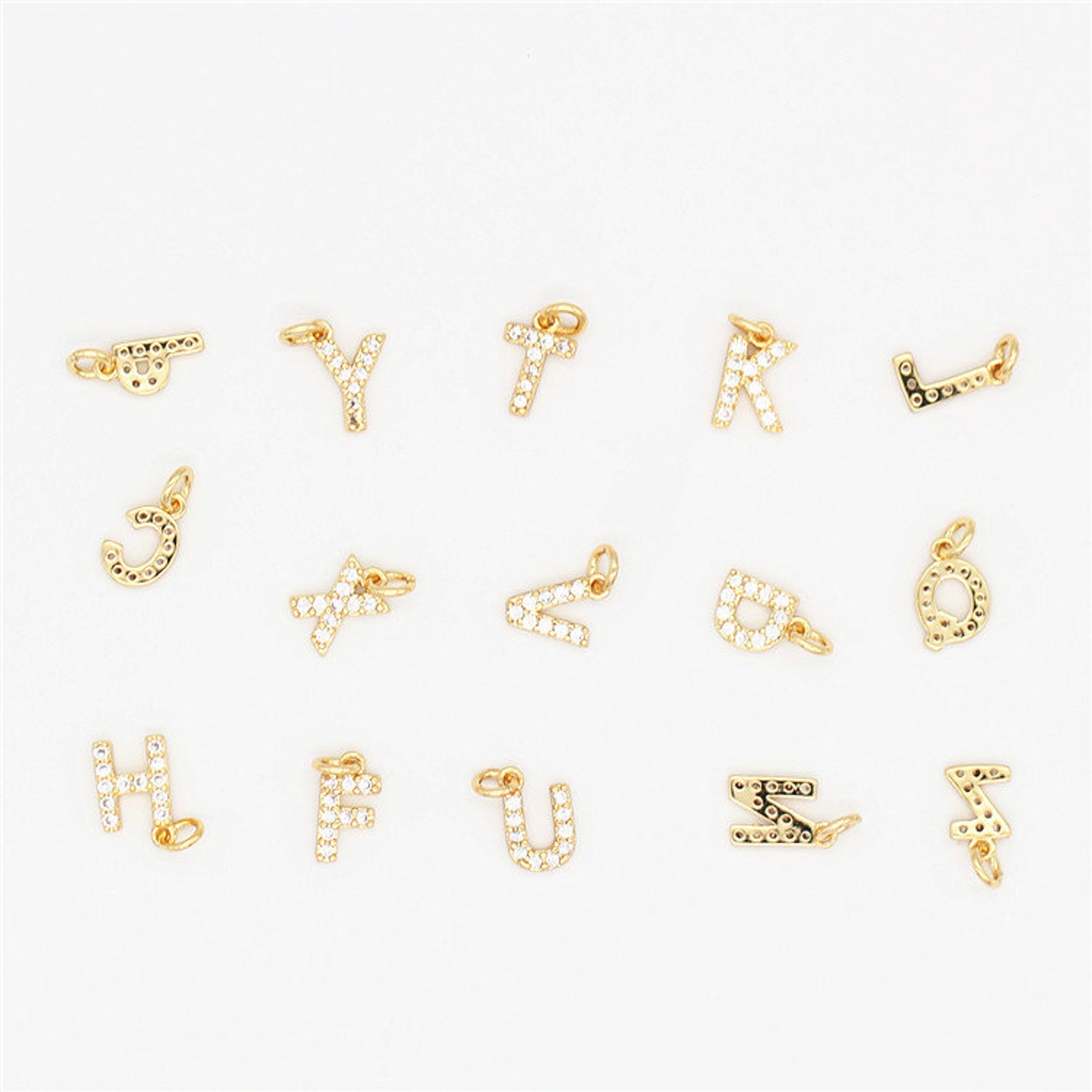 Alphabet Letter Charms - 26 Letter Pendant - Small Alphabet - DIY ...