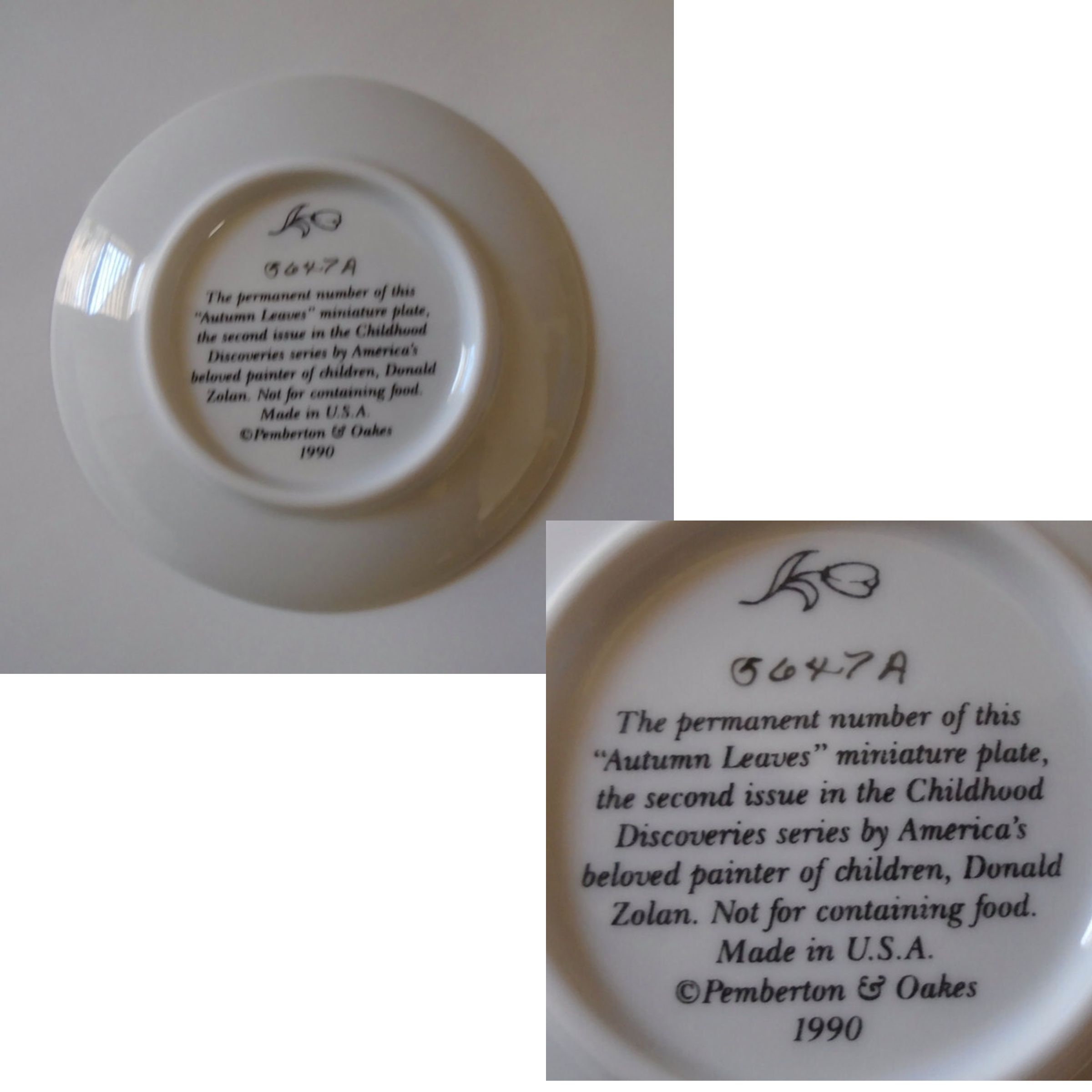 Donald Zolon Miniature Plates Children Girls Vintage Childhood ...