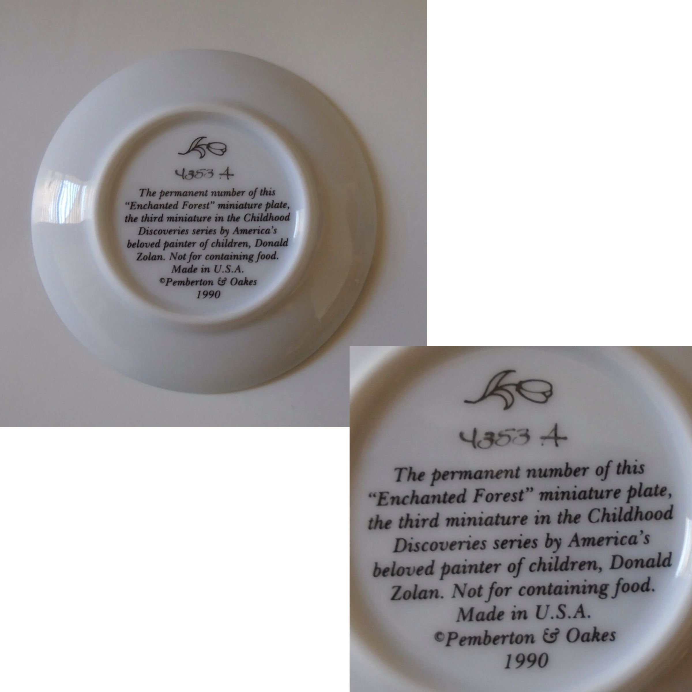 Donald Zolon Miniature Plates Children Girls Vintage Childhood ...