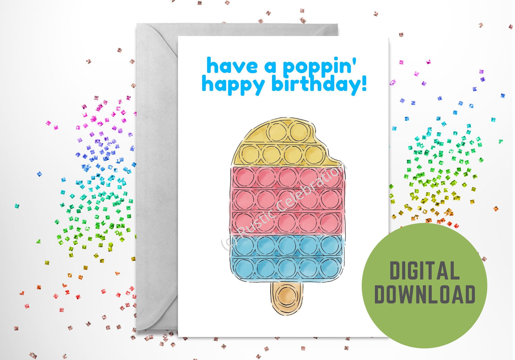 Buy Fidget Toy Happy Birthday Card Kids Birthday Cards Pop It Greeting ...