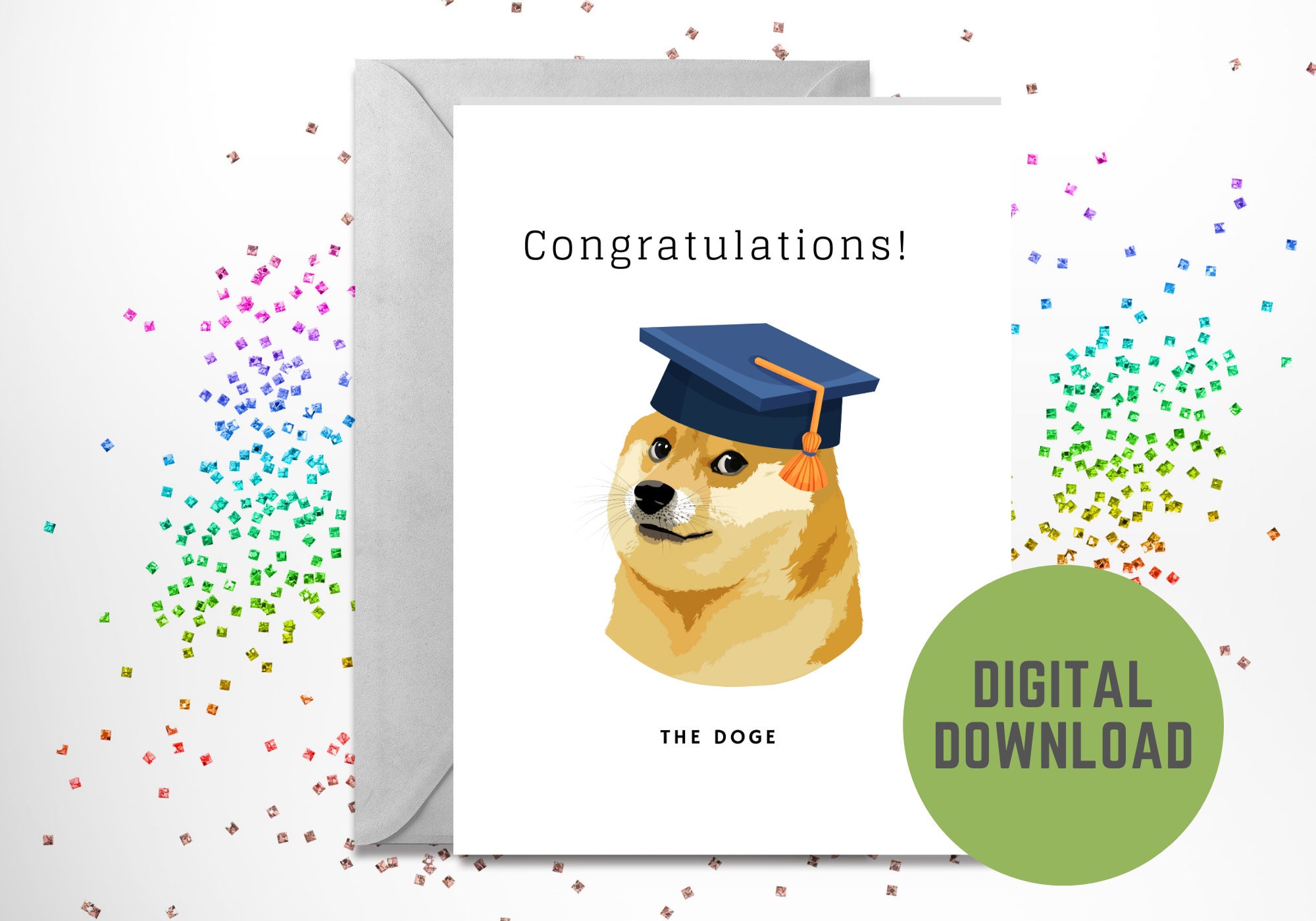 Dogecoin Graduation Card Doge Graduation Congratulations Card College ...