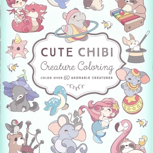 Cute Chibi Creature Coloring Pages – JPG PDF Instant Download | Kawaii ...