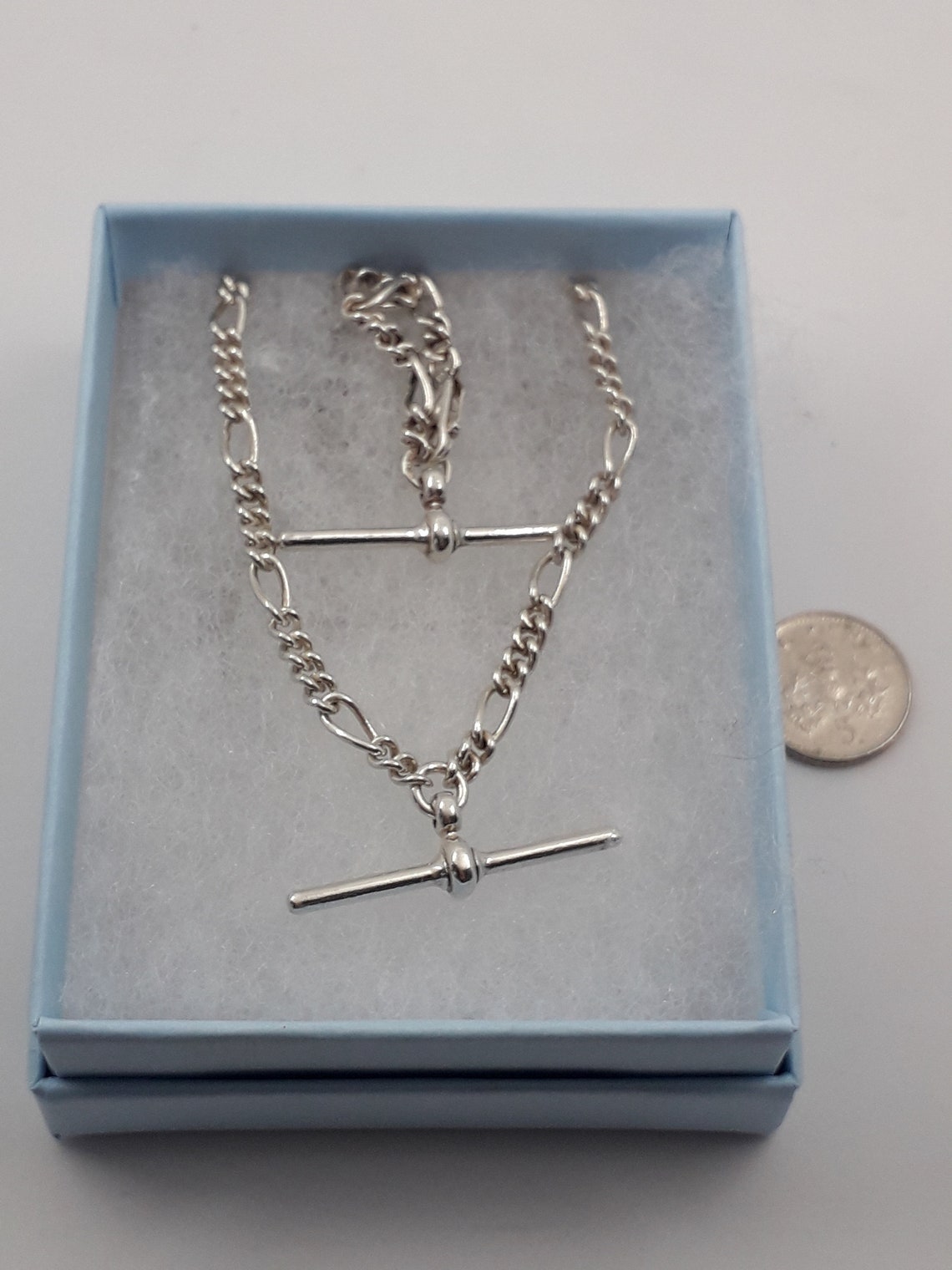 Sterling Silver 925 T BAR Necklace / Chain & Matching Bracelet Necklace ...