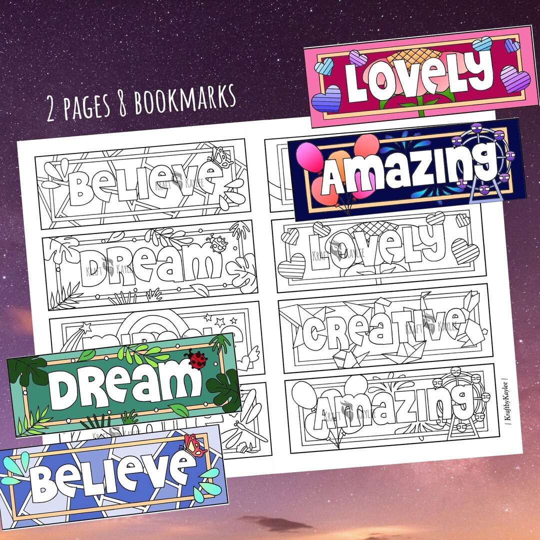 Positive Quotes (set of 8), PDF Download Coloring Bookmarks, Printable ...