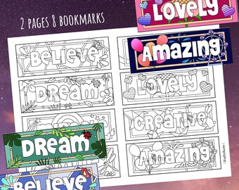 BE Positive Coloring Bookmarks (set of 8), PDF Download Coloring Pages ...