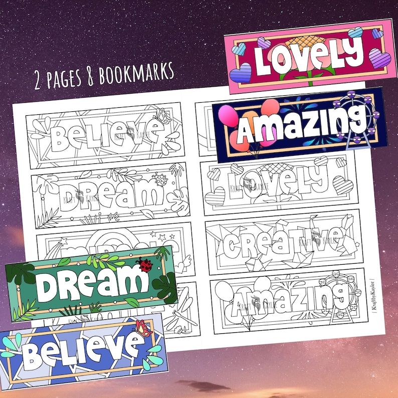 Positive Quotes (set of 8), PDF Download Coloring Bookmarks, Printable ...