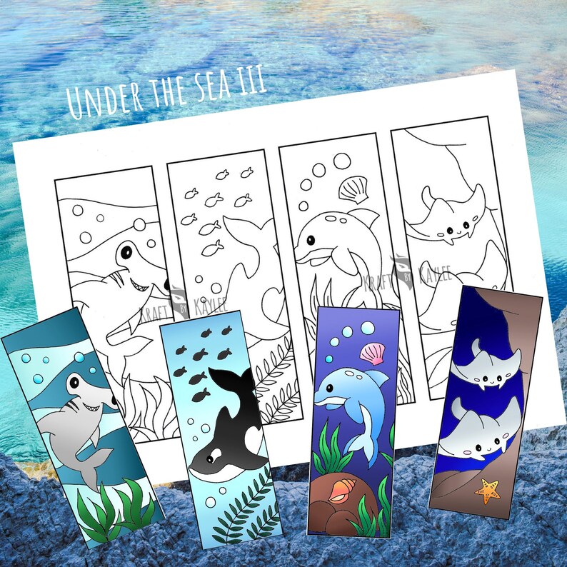 Under the Sea Coloring Bookmarks (set of 16), PDF Download Coloring ...