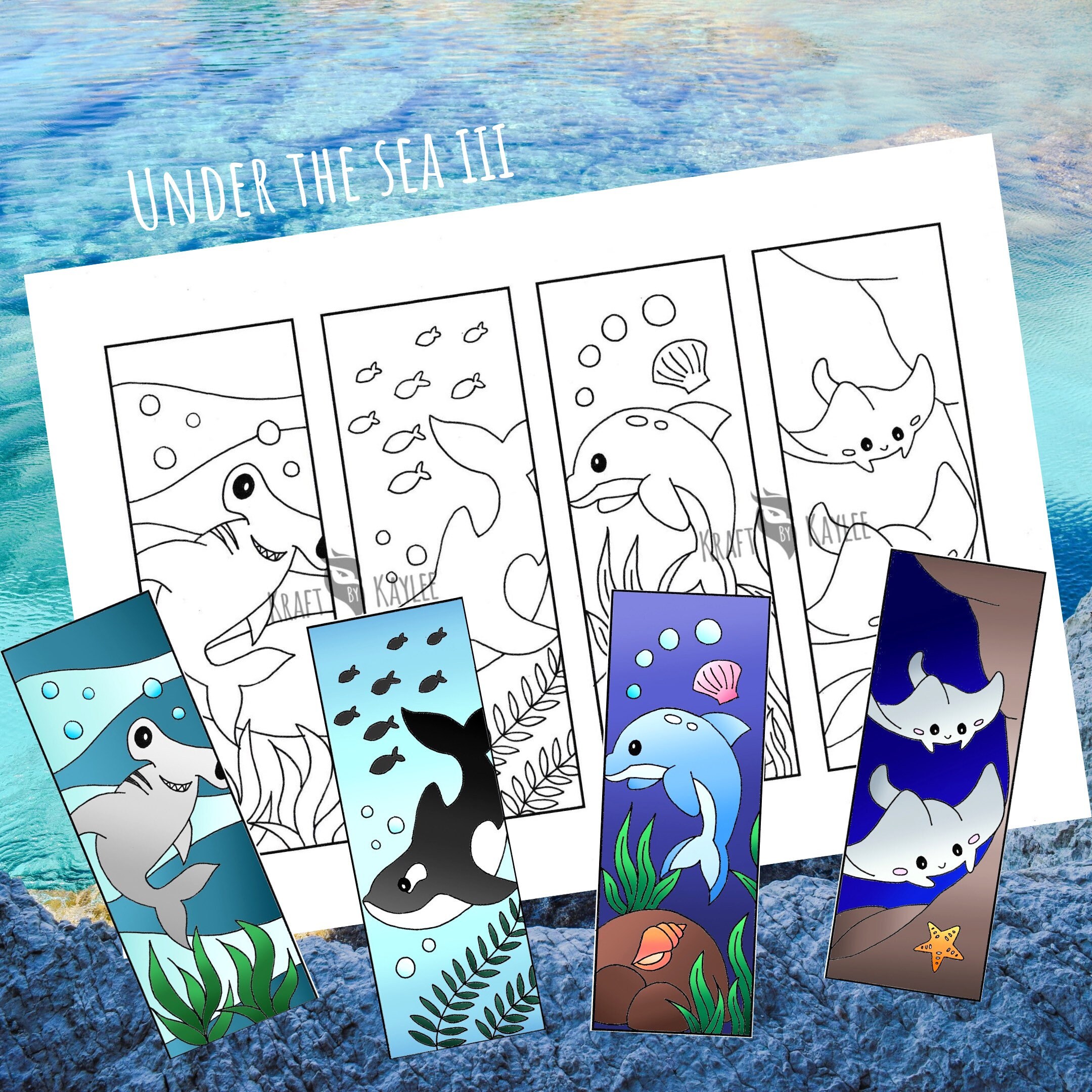 Under the Sea Coloring Bookmarks (set of 16), PDF Download Coloring ...