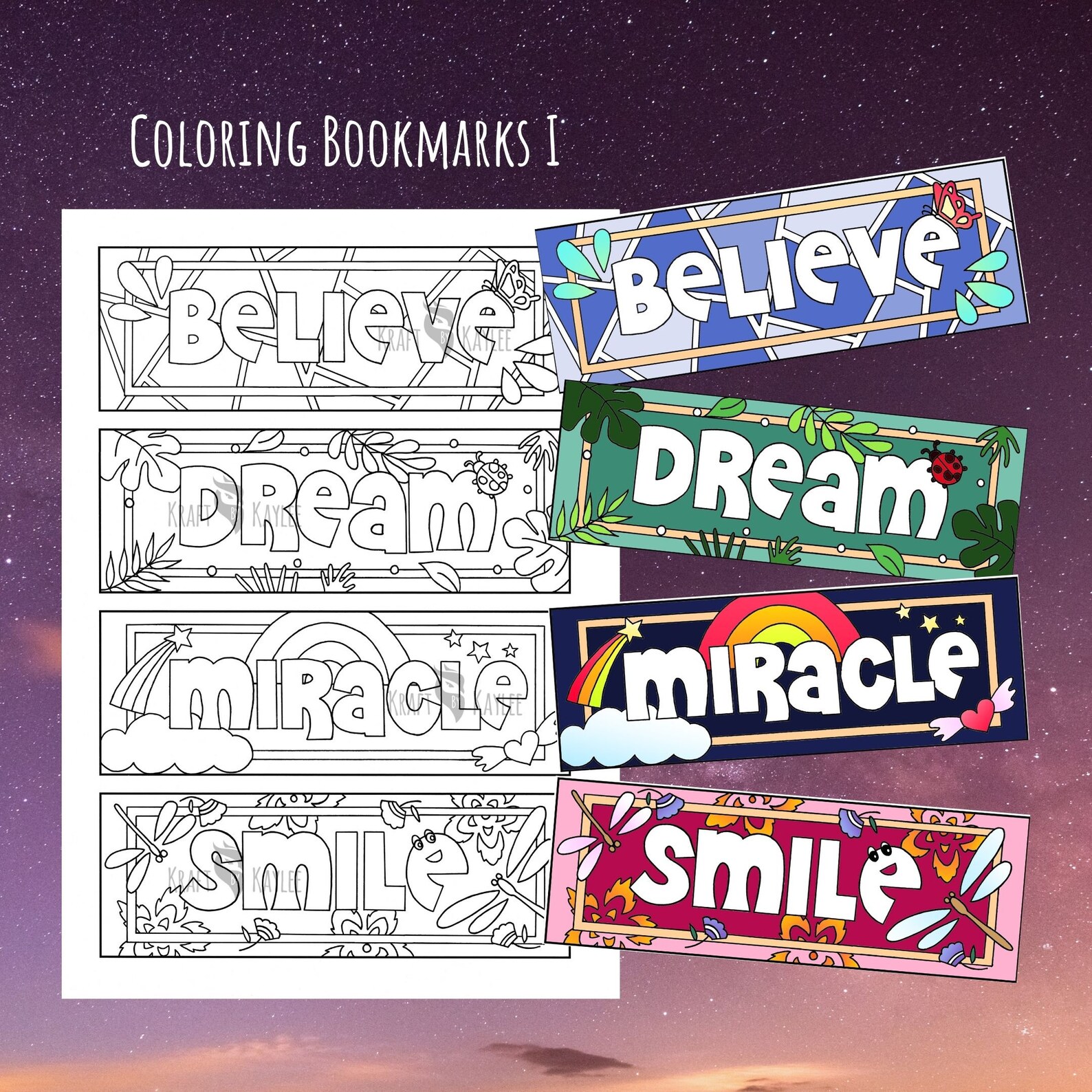 Positive Quotes (set of 8), PDF Download Coloring Bookmarks, Printable ...