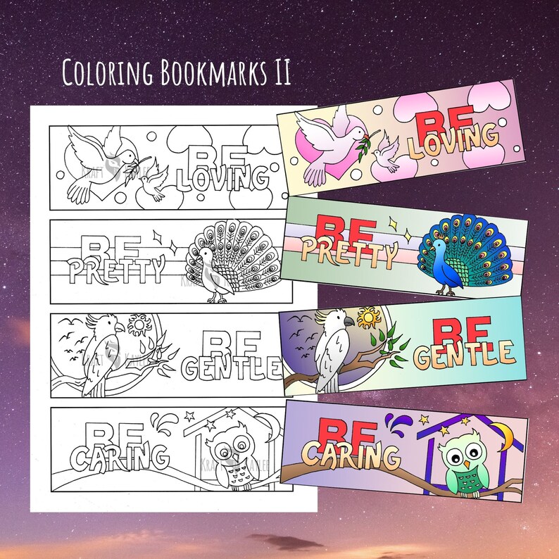 BE Positive Coloring Bookmarks (set of 8), PDF Download Coloring Pages ...