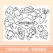 Fruits and Vegetables Coloring Pages (set of 2), Cute Kawaii Coloring ...