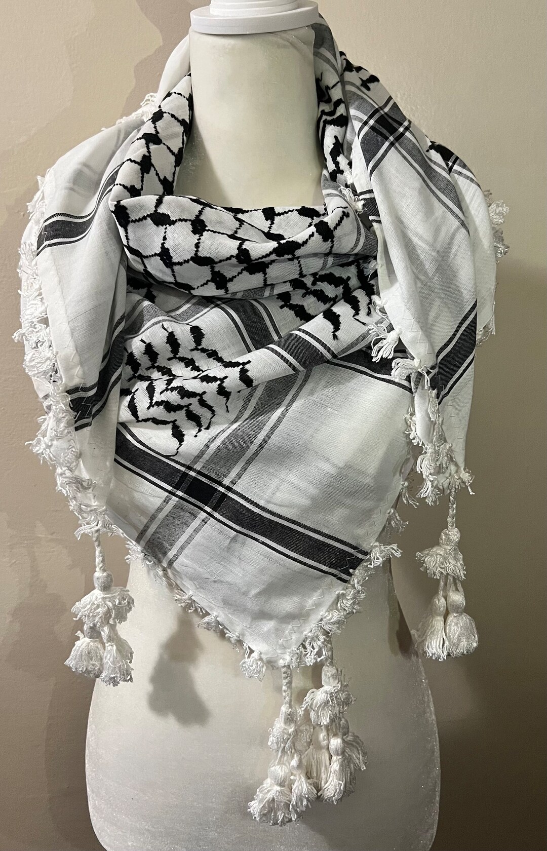 Kufiya estilo palestino. Shemagh, Hatta, auténtica kufiya tejida ...